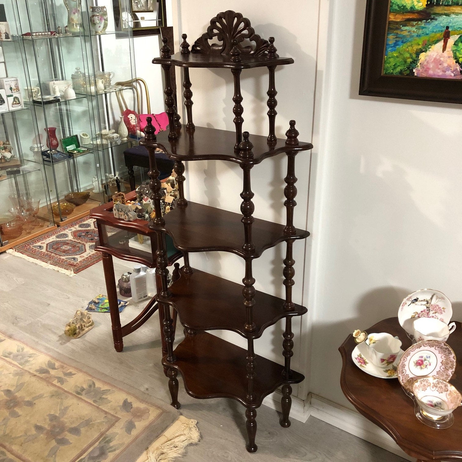 Vintage Solid Wood What Not Shelf | New Life Furniture